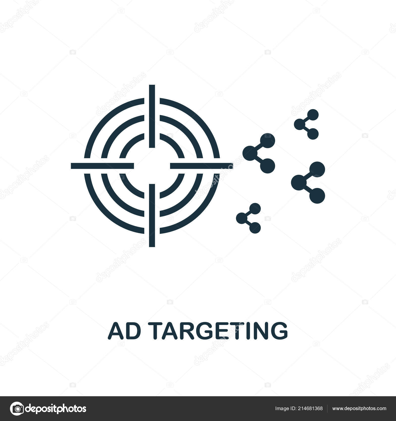 Ad Targeting icon. Monochrome style design from smm icon collection. UI ...