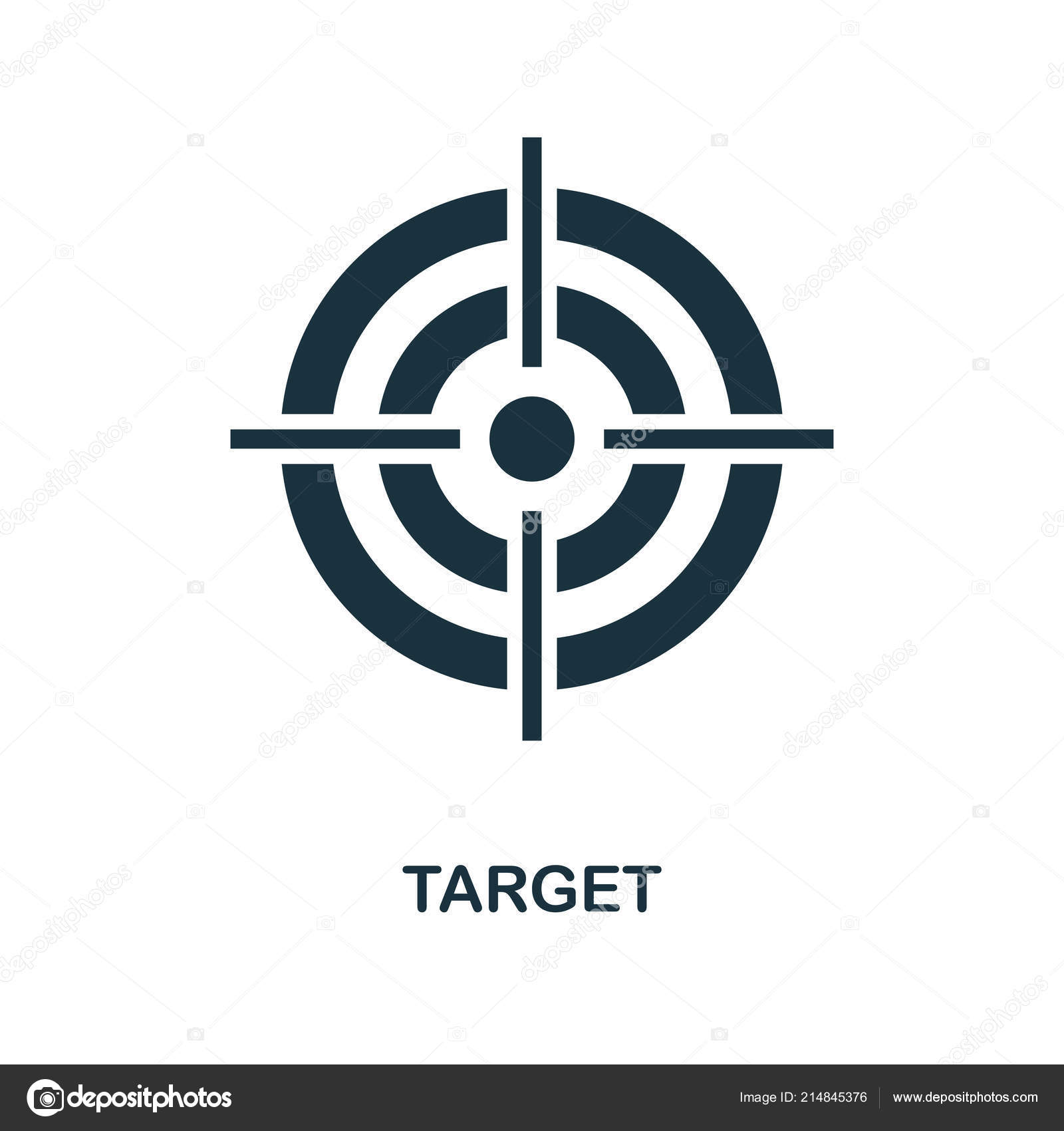 Target icon. Monochrome style design from business icon collection. UI ...