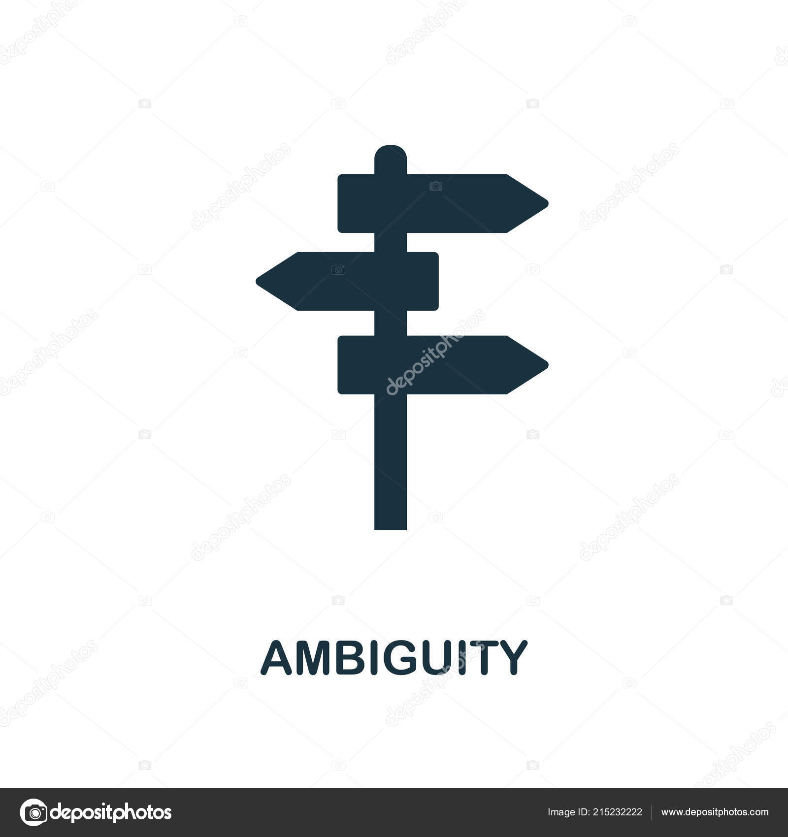 Ambiguity icon. Monochrome style design from big data icon collection ...