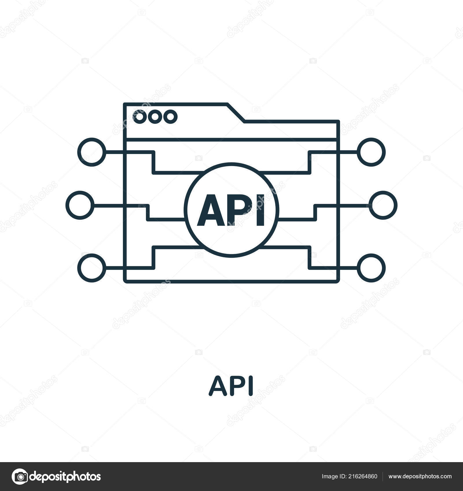 Api outline icon. Simple design from web development icon collection ...