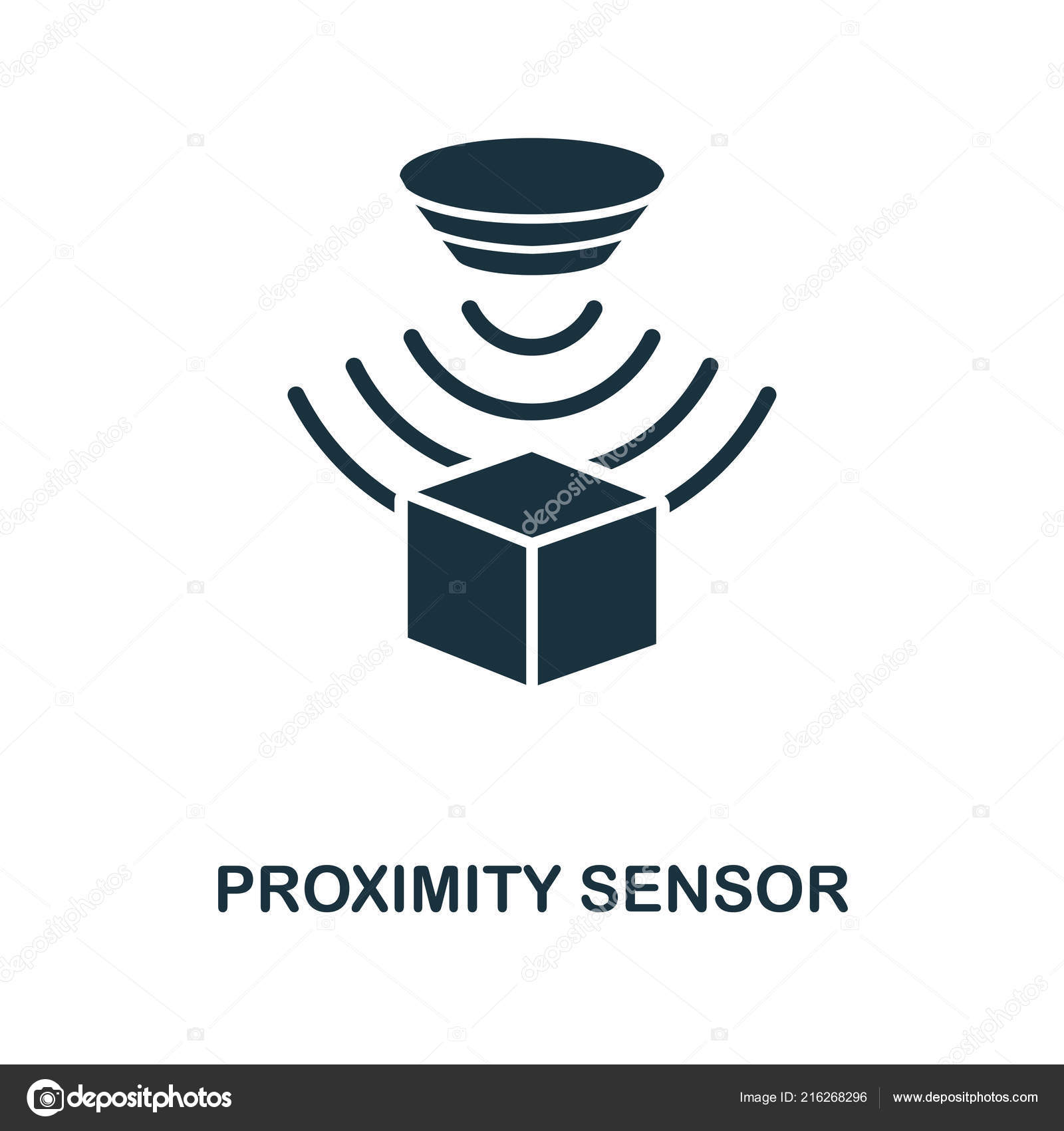 Proximity Sensor icon. Monochrome style design from sensors icon collection. UI and UX. Pixel ...