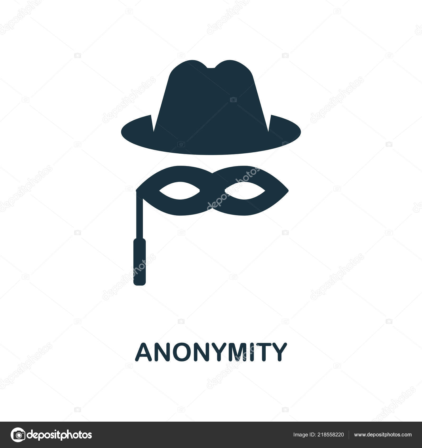Anonymity Icon Monochrome Style Design From Blockchain Icon Collection