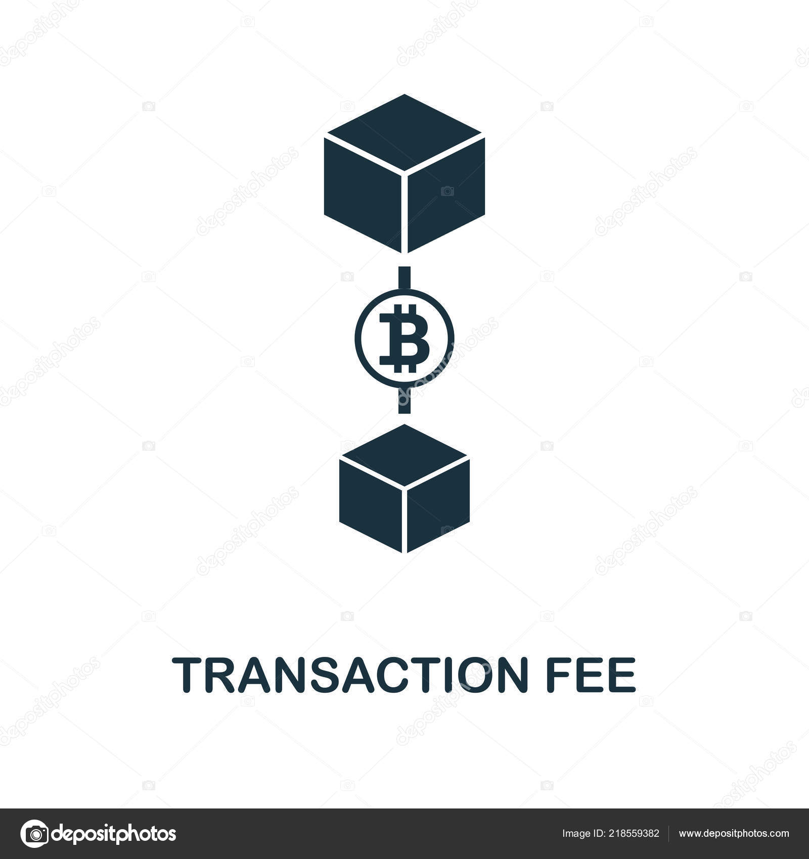 Transaction Fee icon. Monochrome style design from blockchain icon ...