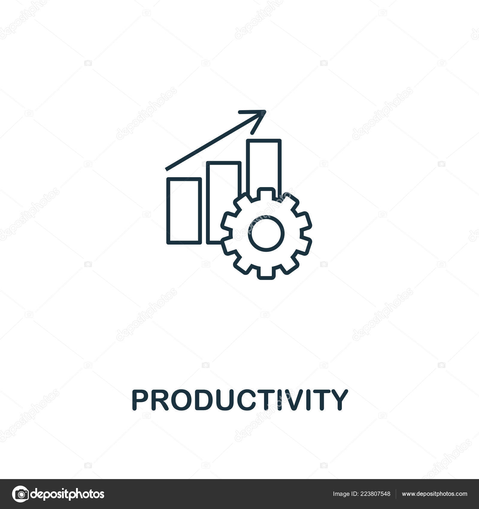 Productivity outline icon. Premium style design from project management ...