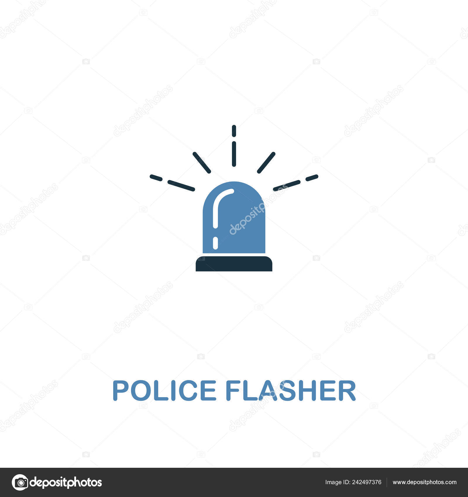 Police Flasher icon in 2 colors style design. Premium symbol from ...