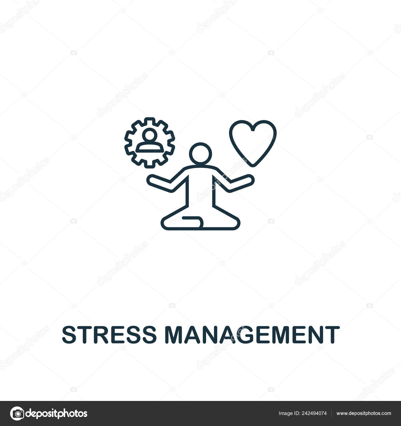 Stress Management icon. Thin outline creativeStress Management design ...