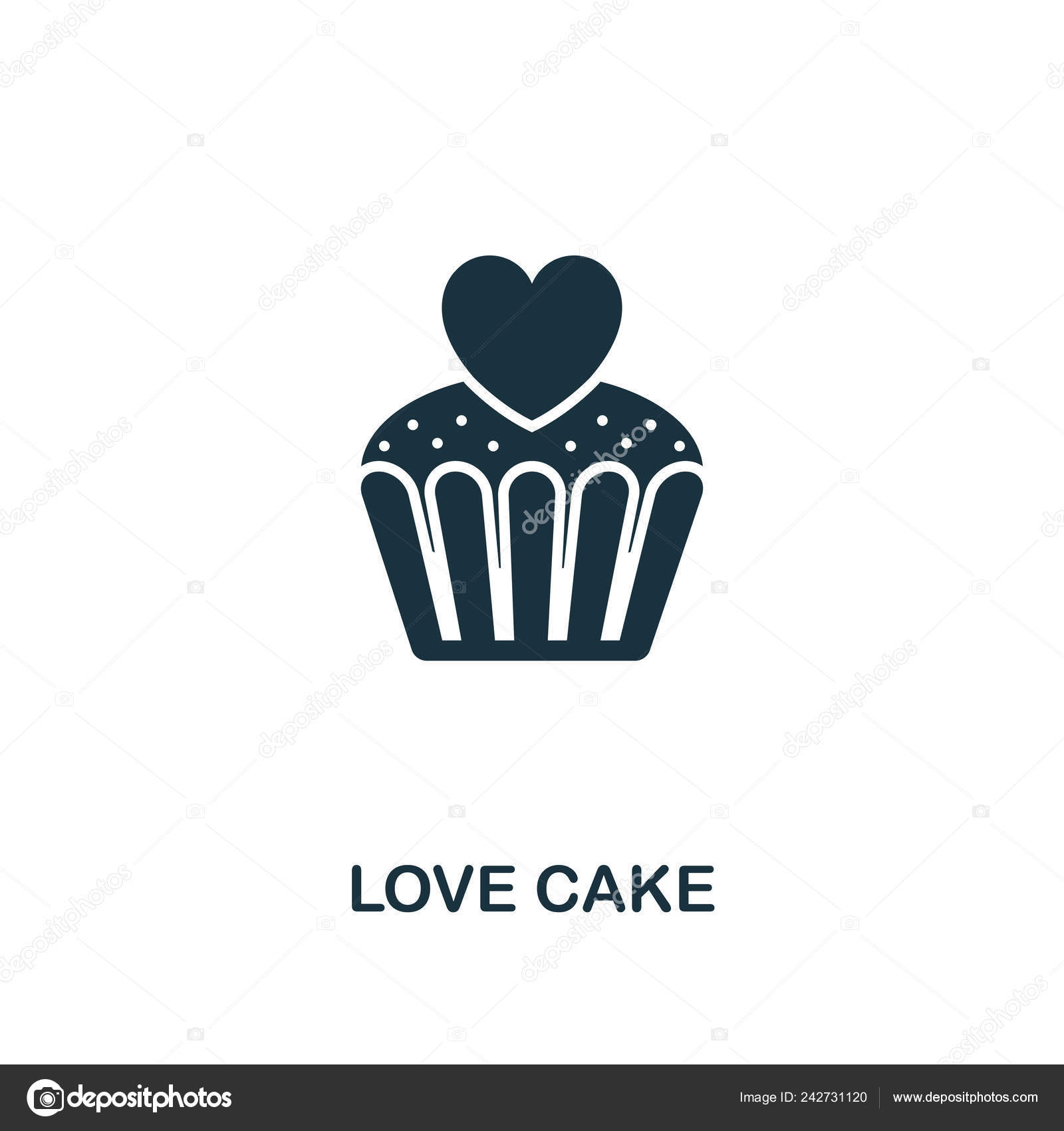 Love Cake icon. Premium style design from valentines day icons ...