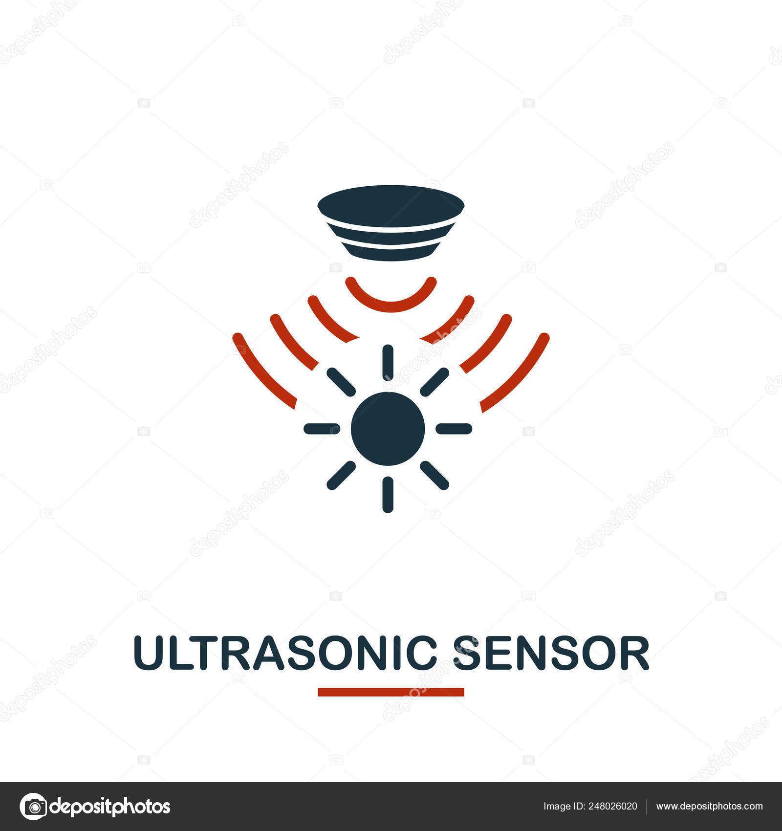 Ultraschall-Sensor-Symbol aus der Sensoren-Icons-Sammlung. kreative ...