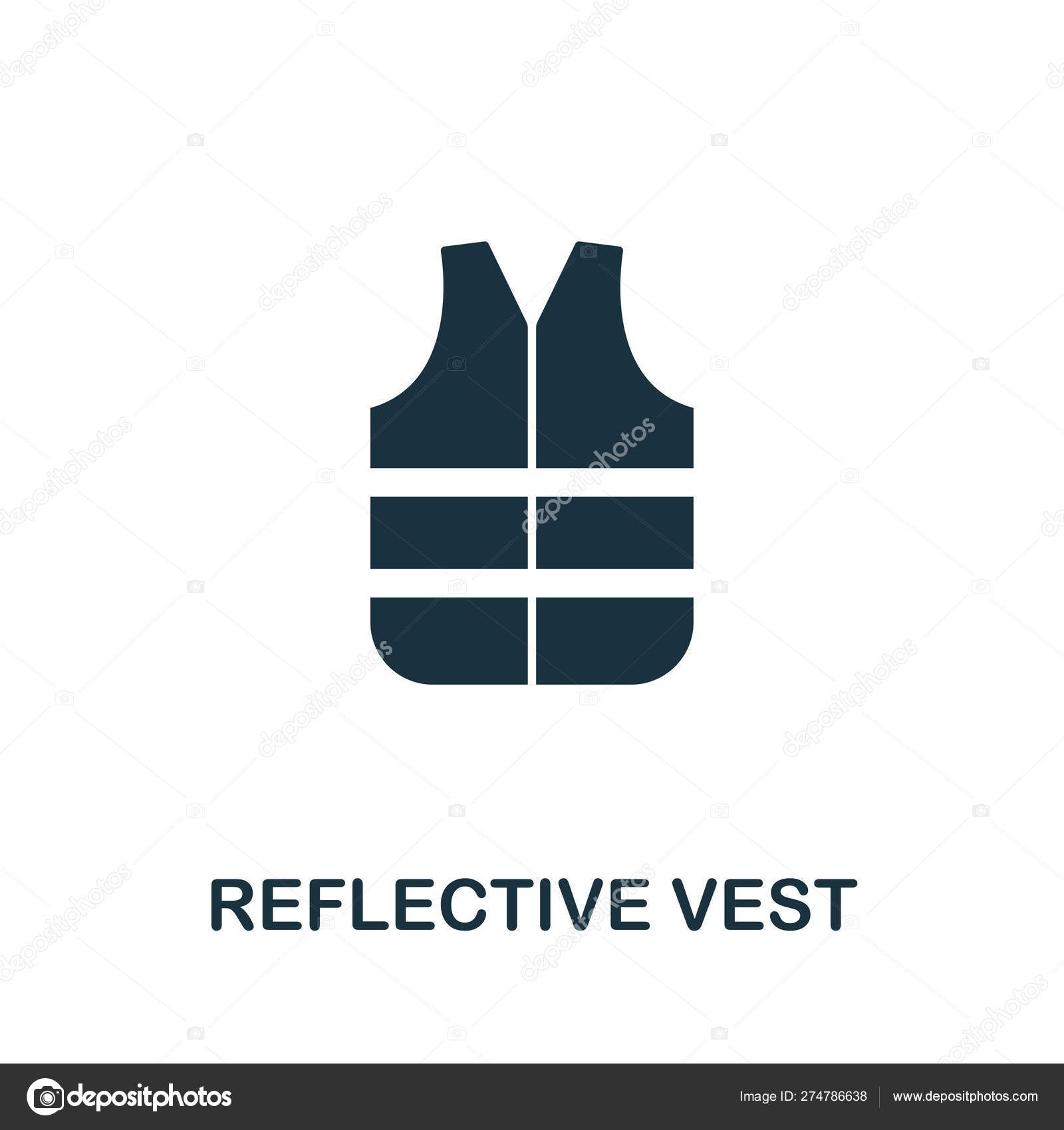 Reflective Vest vector icon symbol. Creative sign from construction ...