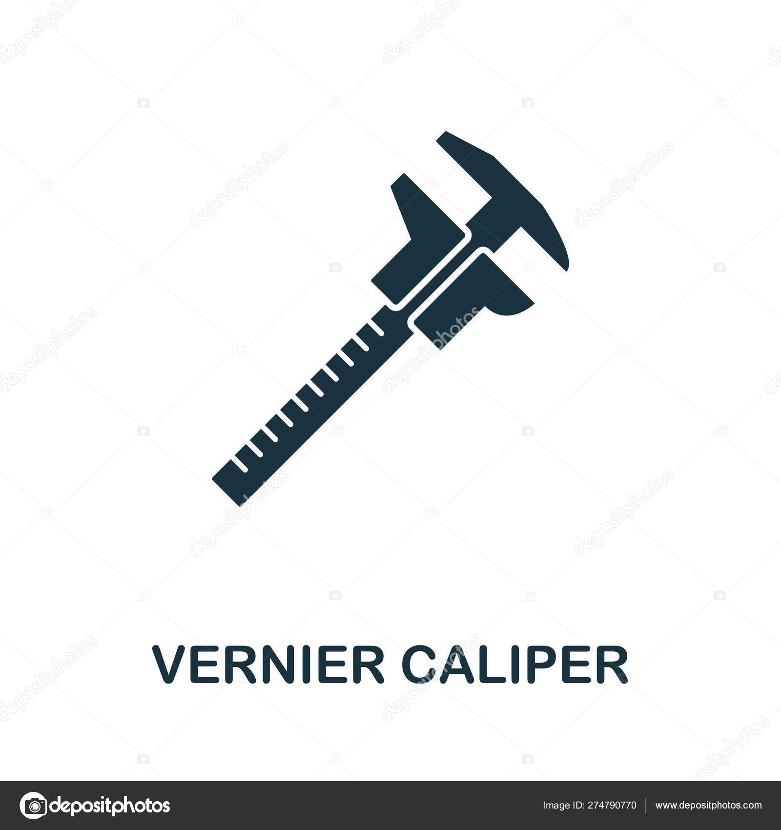 Vernier Caliper icon symbol. Creative sign from construction tools ...