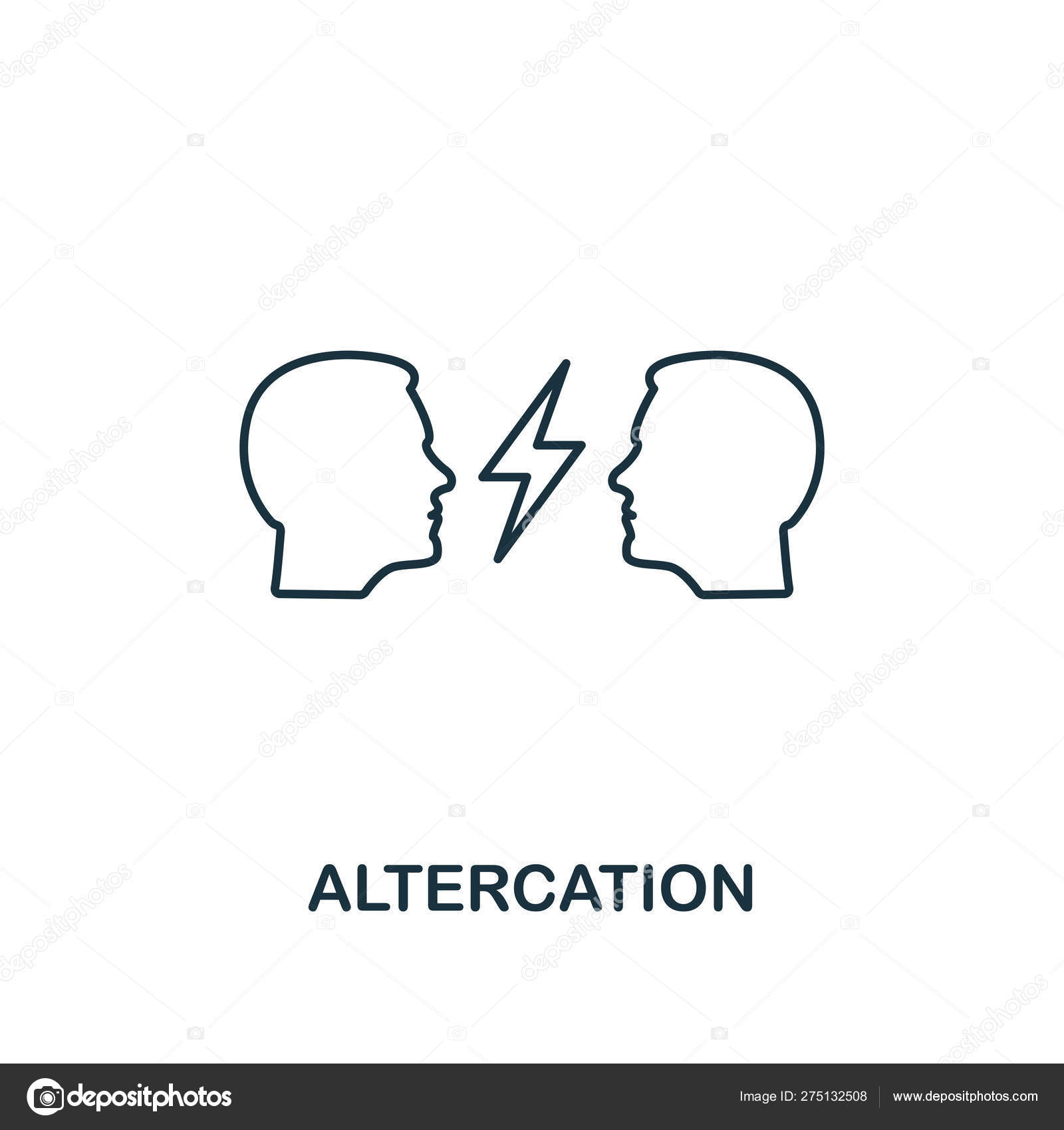 Altercation icon. Thin line design symbol from business ethics icons ... Altercation icon. Thin line design symbol from business ethics icons ...