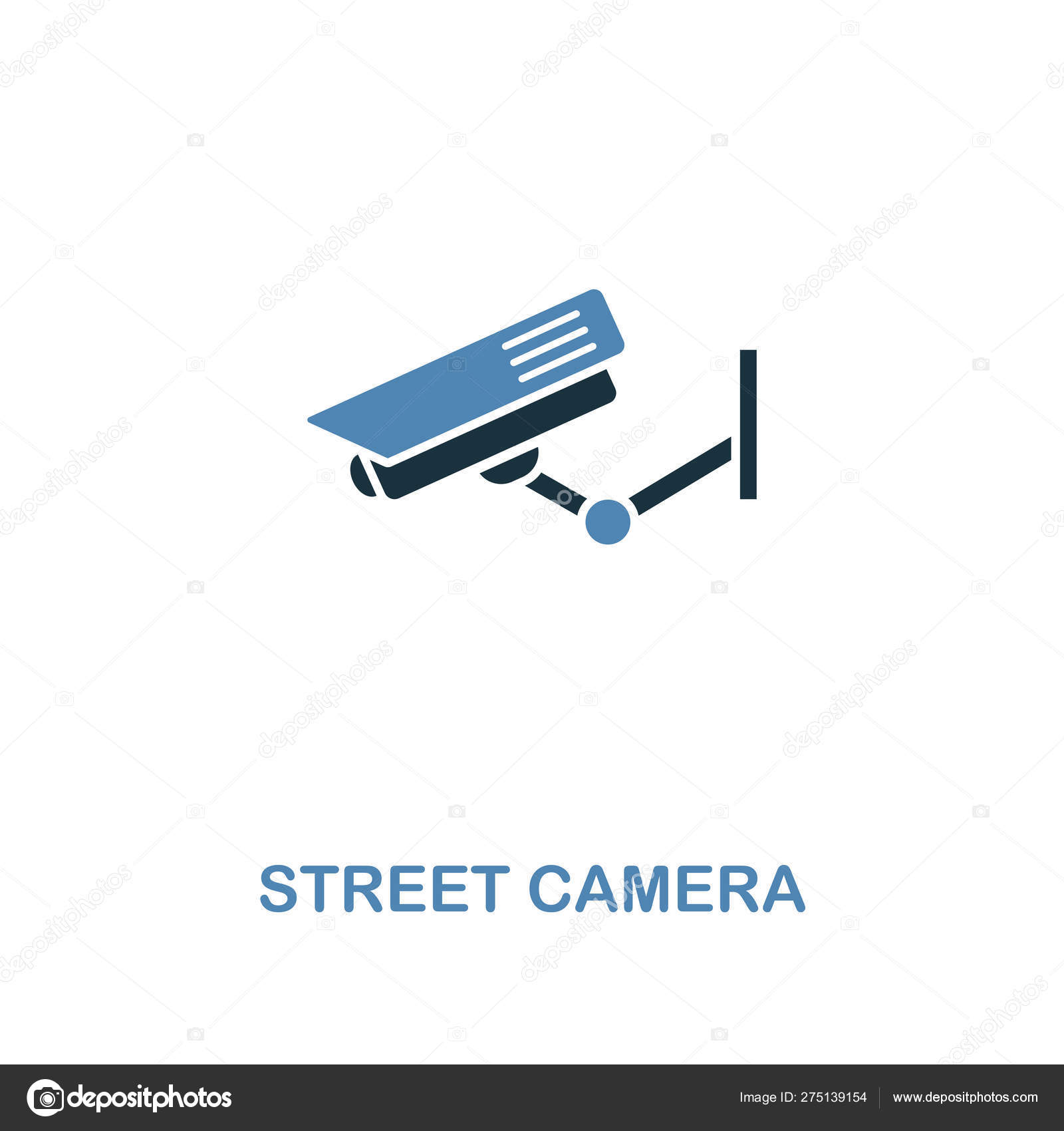 Street Camera icon in two colors. Creative design from city elements ...