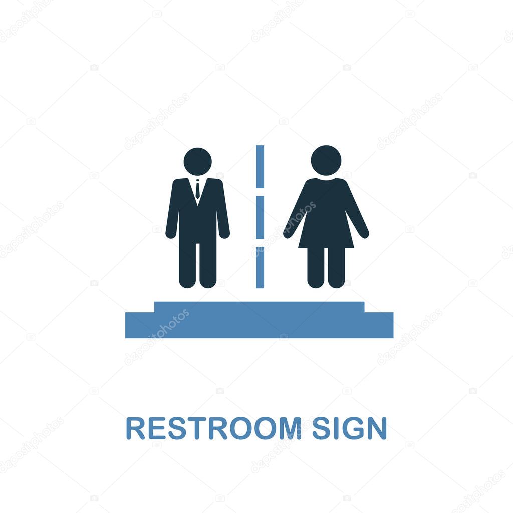 Icono de signo de baño en dos colores. Diseño creativo de la colección ...