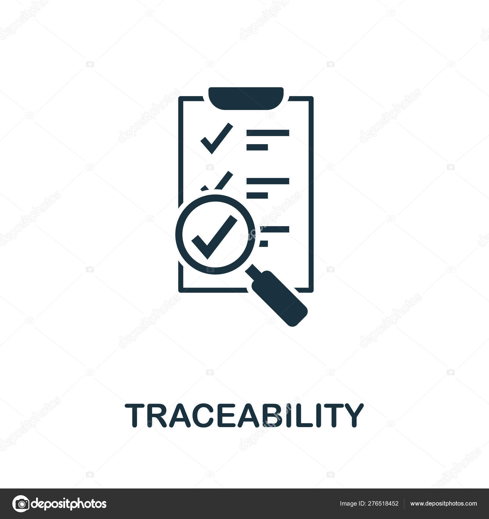 Traceability vector icon symbol. Creative sign from quality control ...