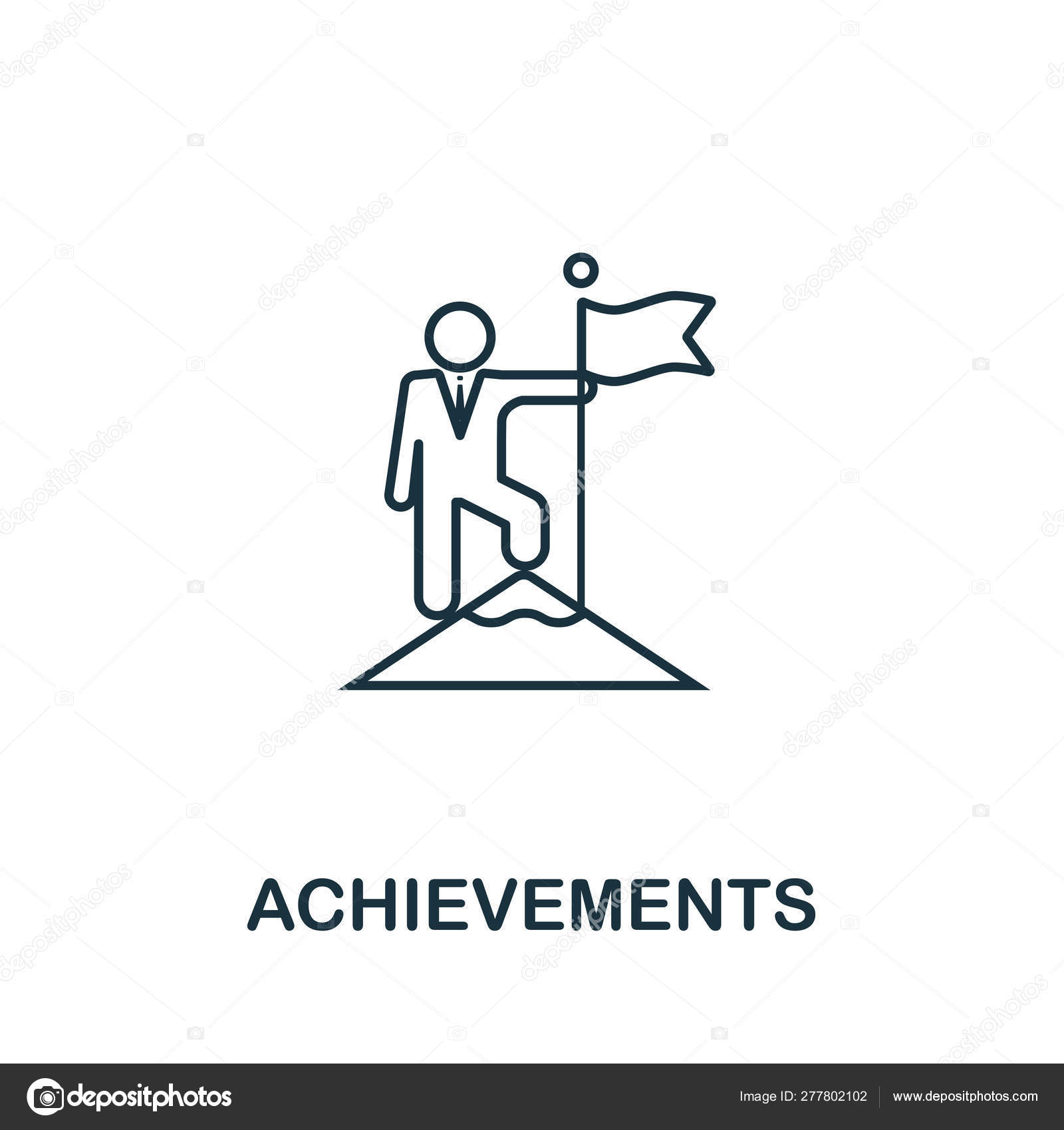 Achievements vector icon symbol in outline style. Creative sign from ...