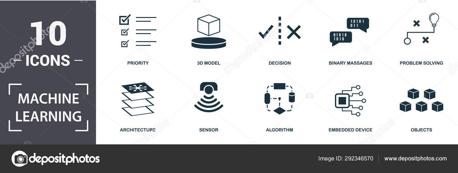 Machine Learning icon set. Contain filled flat sensor, algorithm, 3d ... Machine Learning icon set. Contain filled flat sensor, algorithm, 3d ...