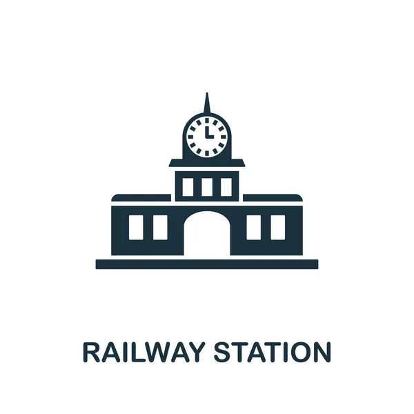 Railway Station vector icon symbol. Creative sign from buildings icons ...