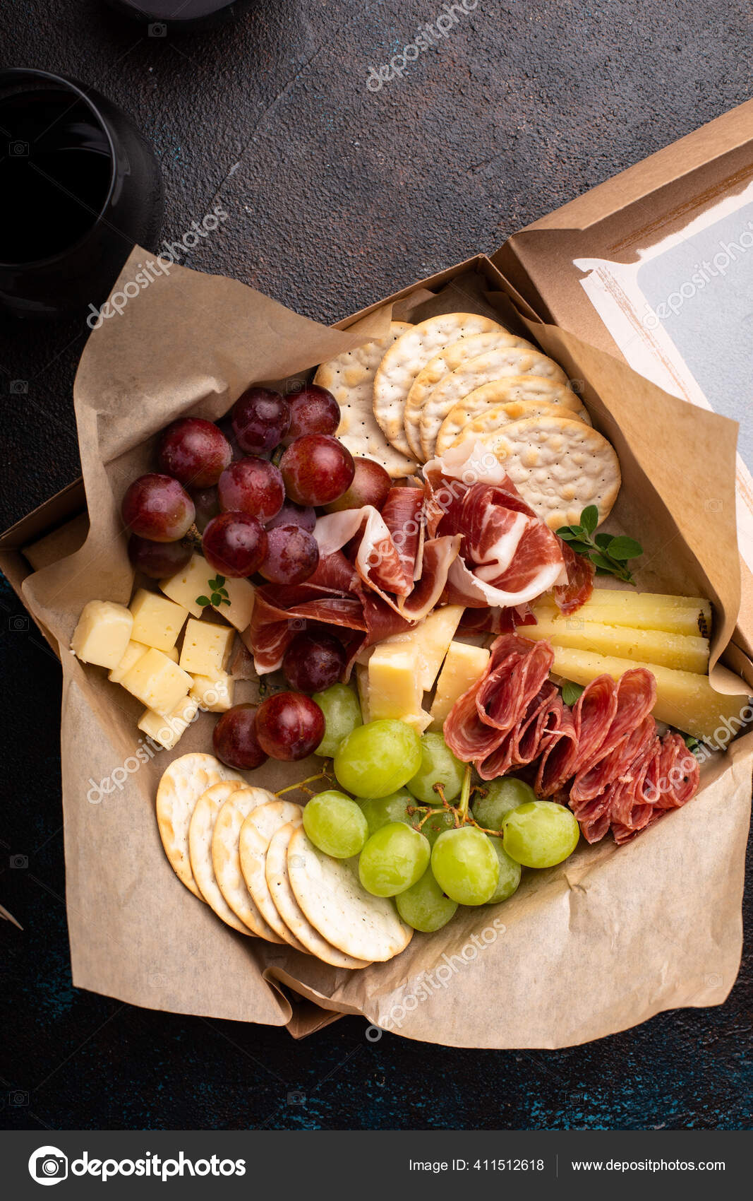 Cheese and meat assortment in a to go box Stock Photo by ©fahrwasser ...