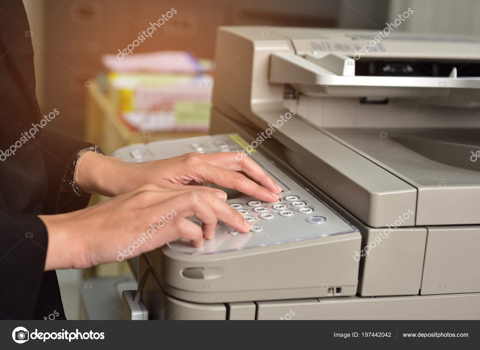 Women Workers Using Copier Office — Stock Photo © nirat.pix #197442042