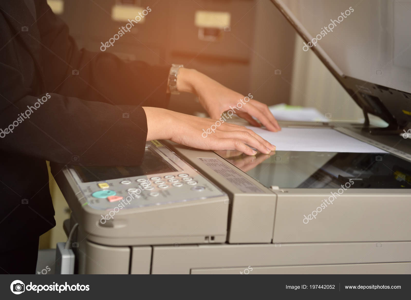 Women Workers Using Copier Office — Stock Photo © nirat.pix #197442052