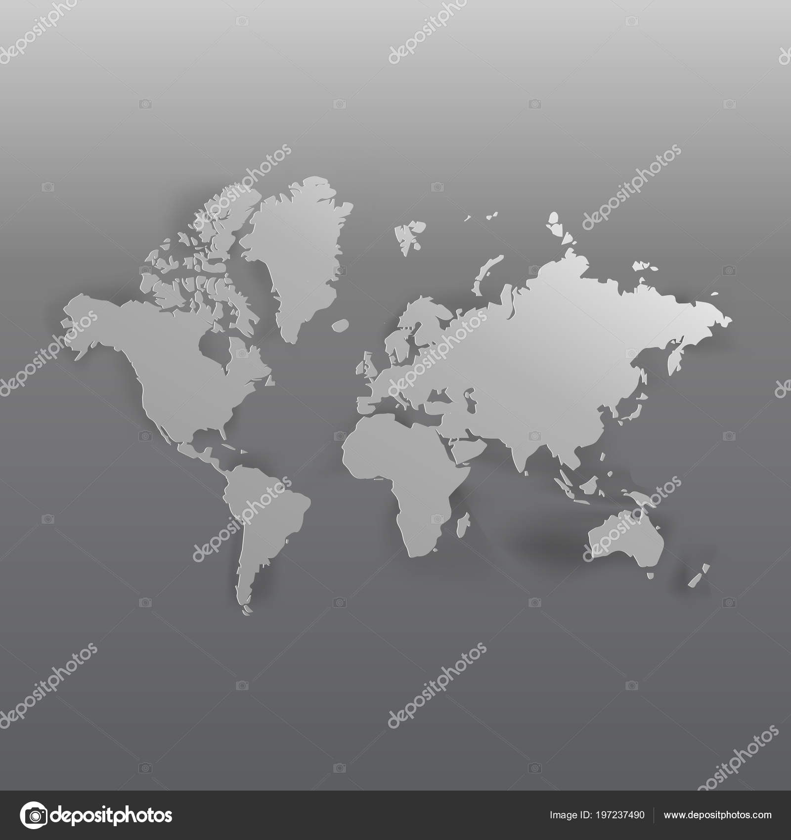 Grey vector World map on grey. Stock Vector by ©m.gonchar 197237490 Grey vector World map on grey. Stock Vector by ©m.gonchar 197237490