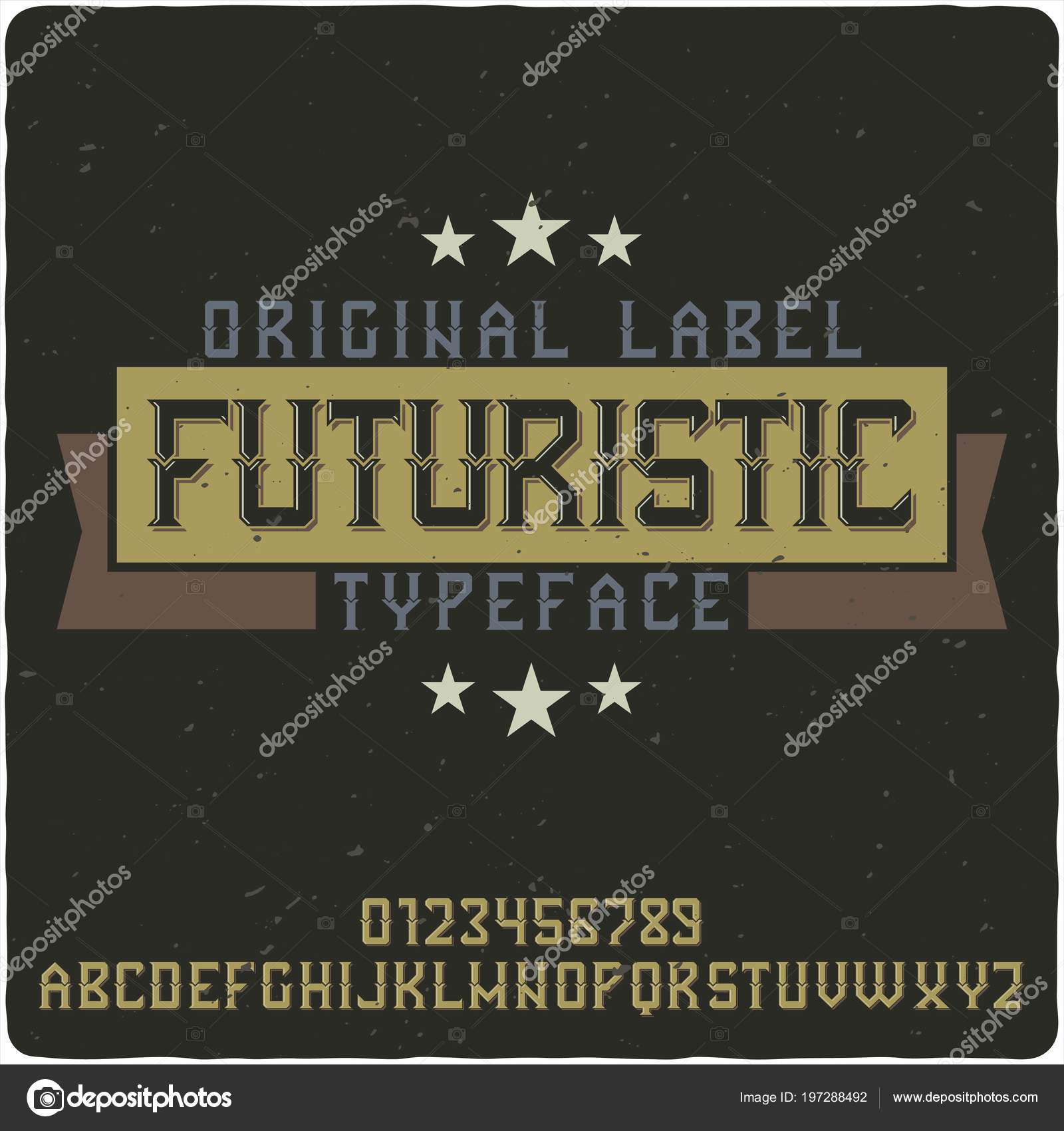 Original Label Typeface Named Futuristic Good Handcrafted Font Any ...