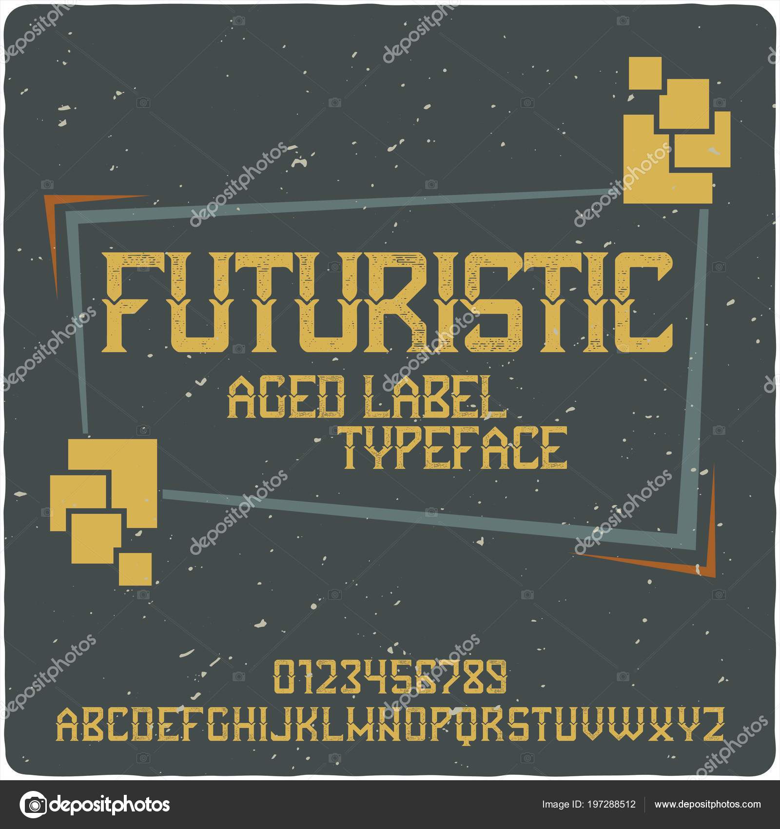 Original Label Typeface Named Futuristic Good Handcrafted Font Any ...