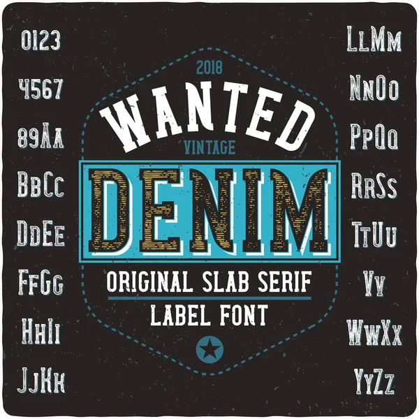 Vintage Label Font Named Outdoors Strong Typeface Capital Small Letters ...