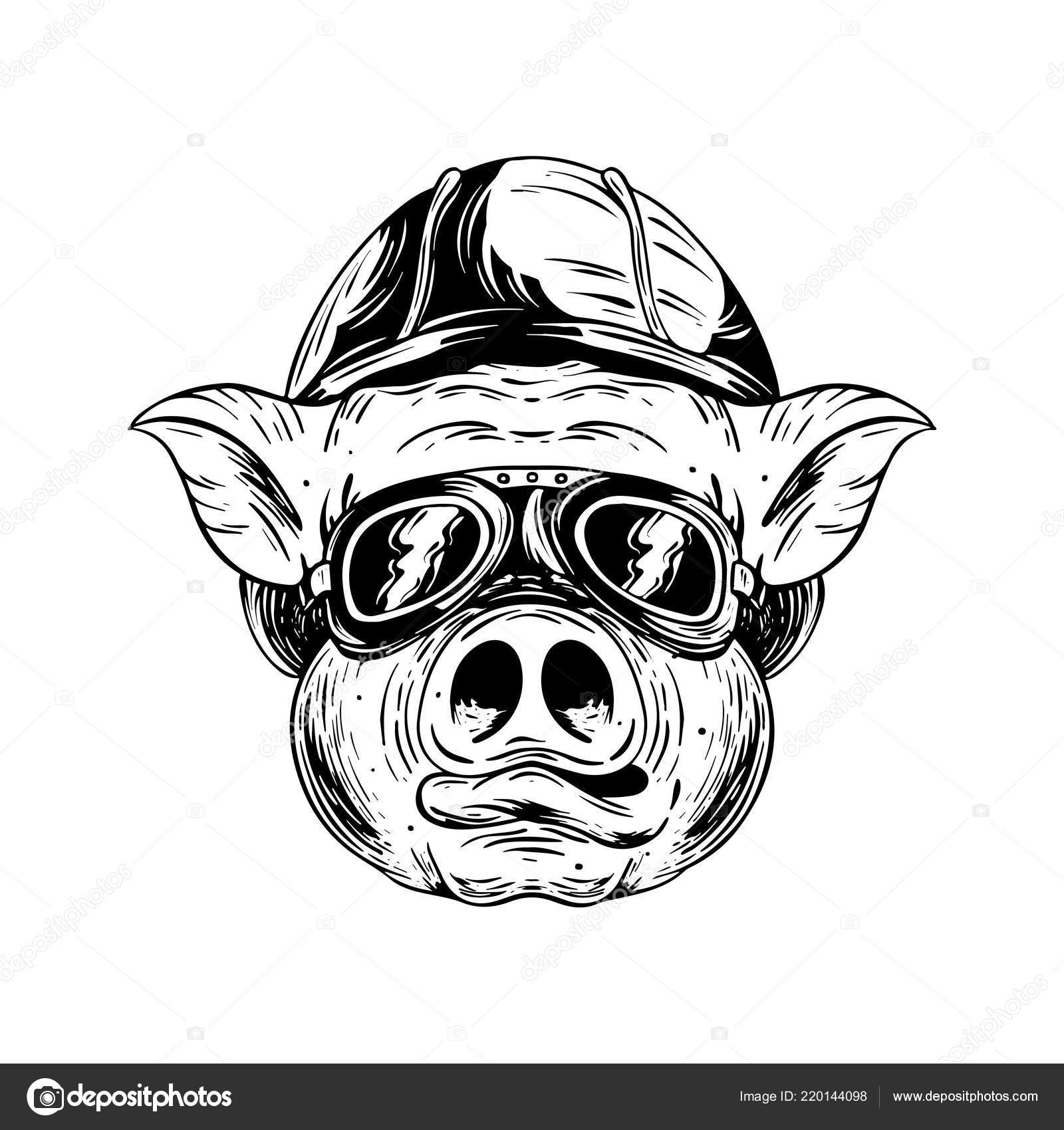 Motorcycle Cruiser Clipart Black And White Pig