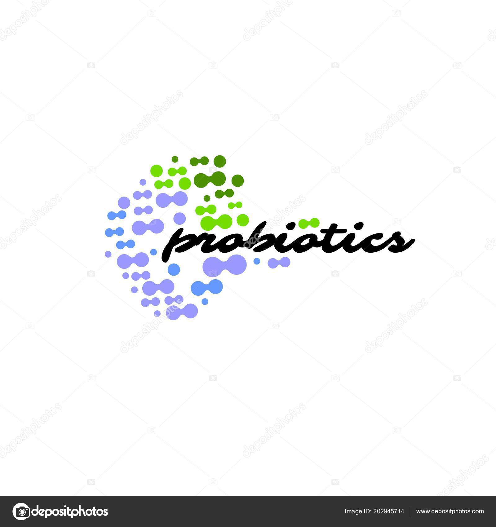 Probiotics Logo Concept Healthy Nutrition Ingredient Therapeutic ...