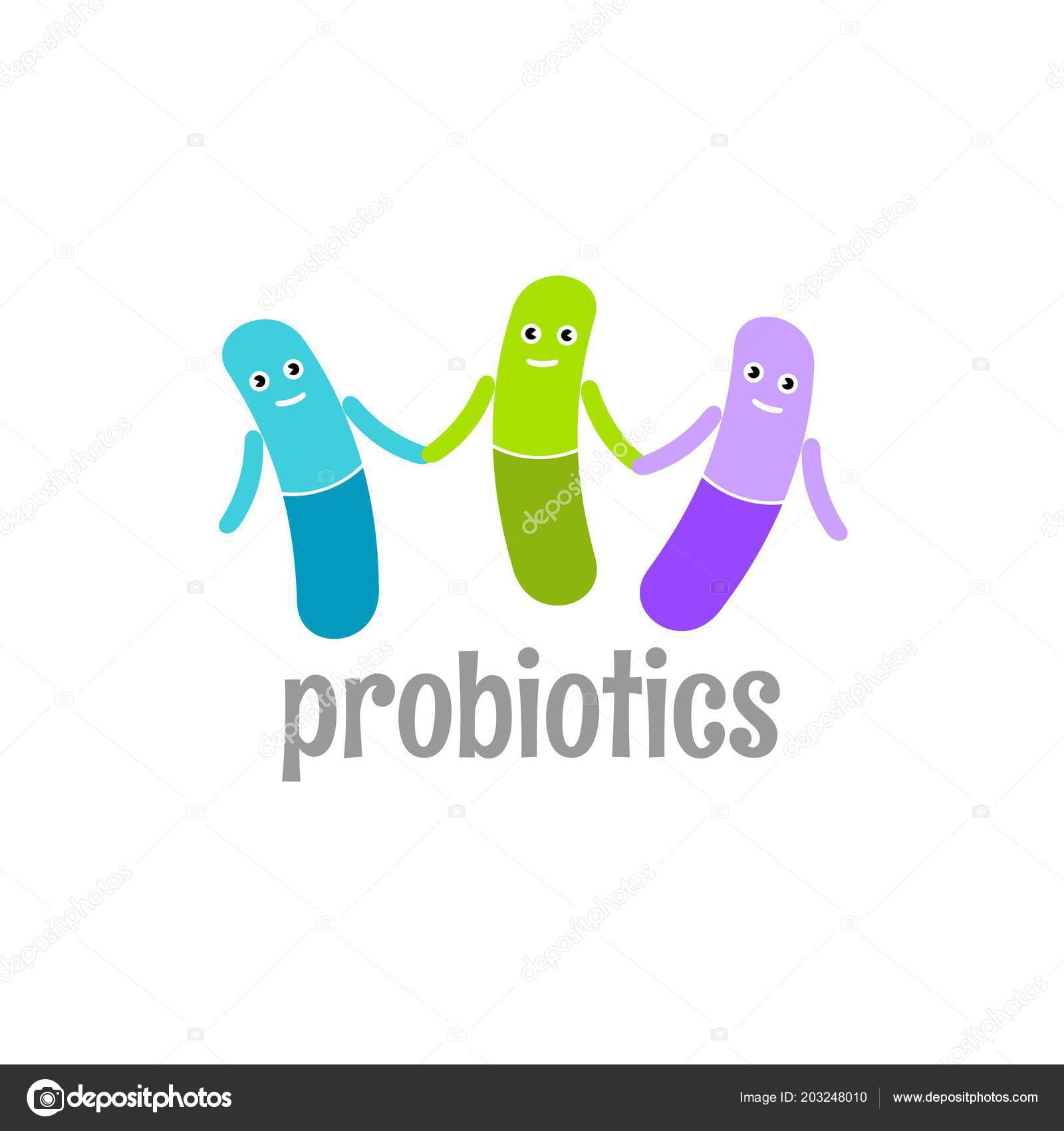 Probiotics Logo Concept Healthy Nutrition Ingredient Therapeutic ...