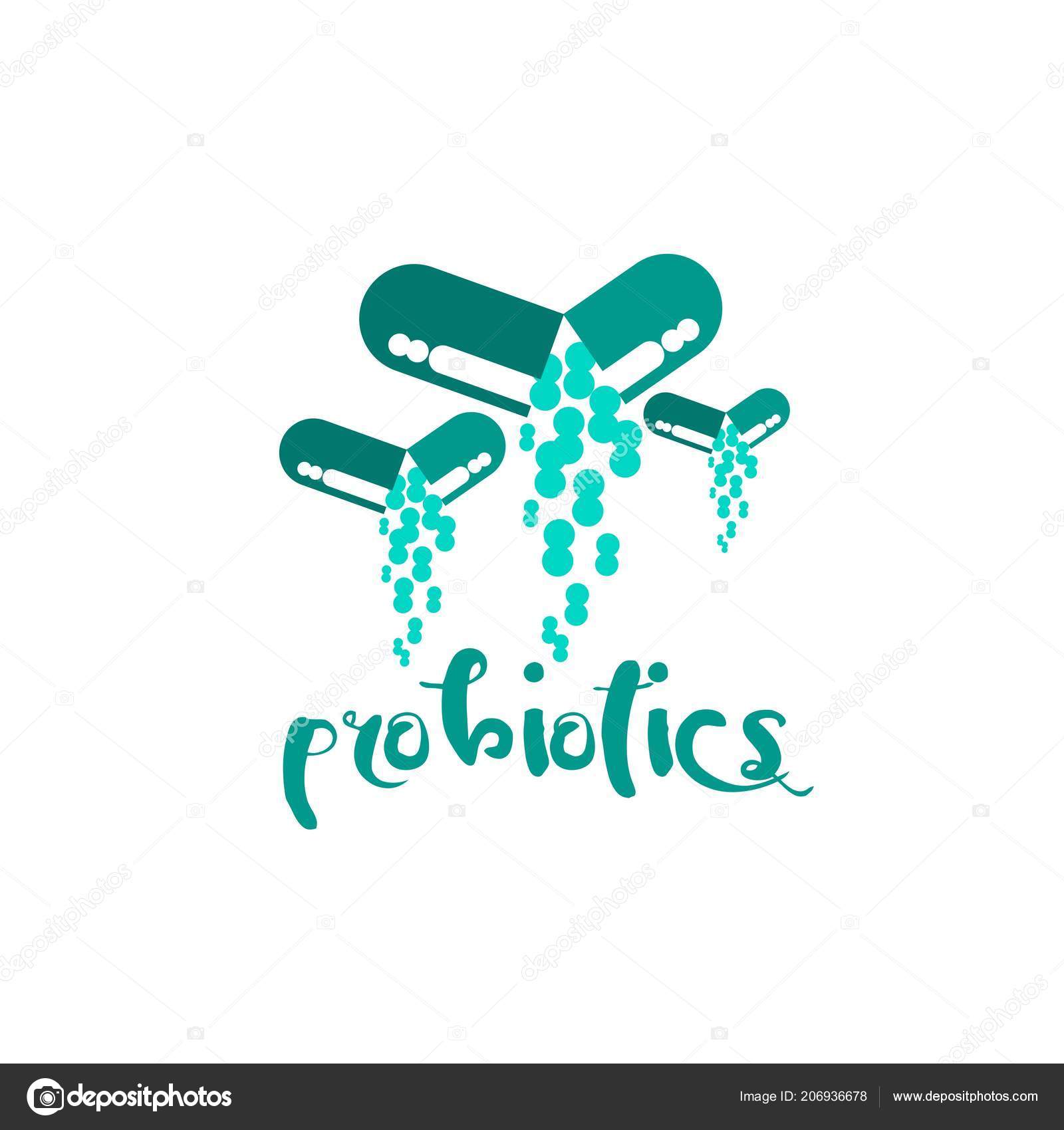 Probiotics Logo Bacteria Logo Concept Healthy Nutrition Ingredient ...