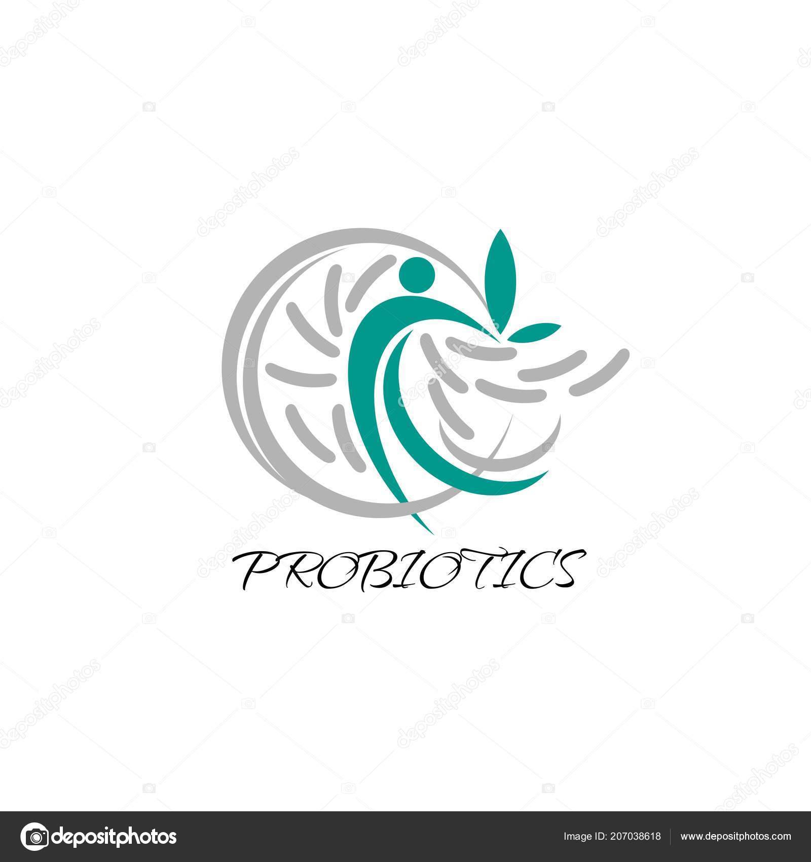 Probiotics Logo Bacteria Logo Concept Healthy Nutrition Ingredient ...