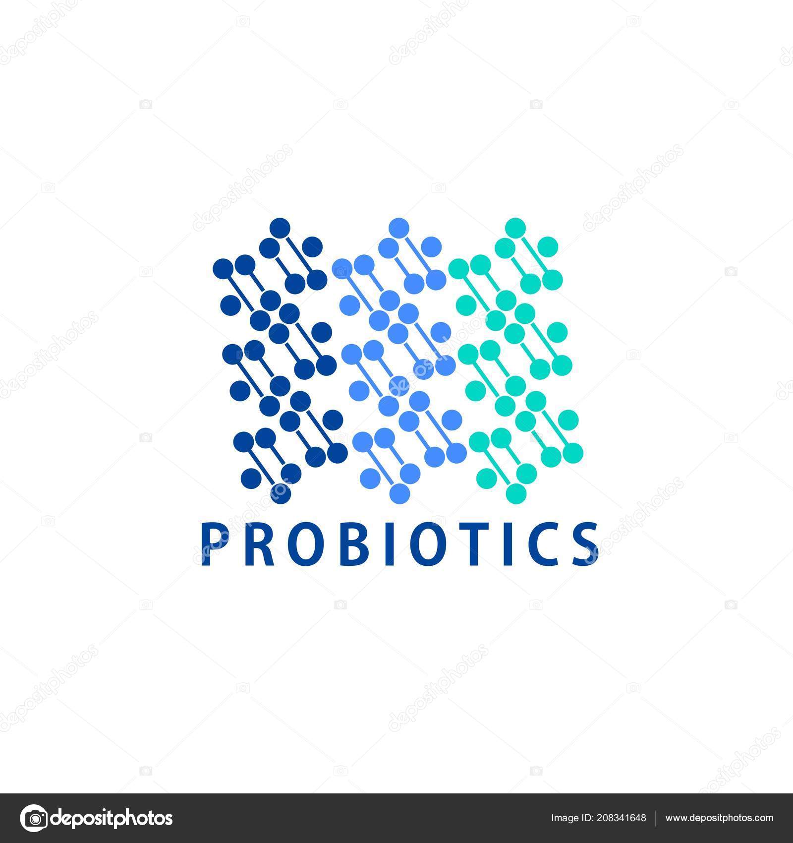 Probiotics Logo Bacteria Logo Concept Healthy Nutrition Ingredient ...