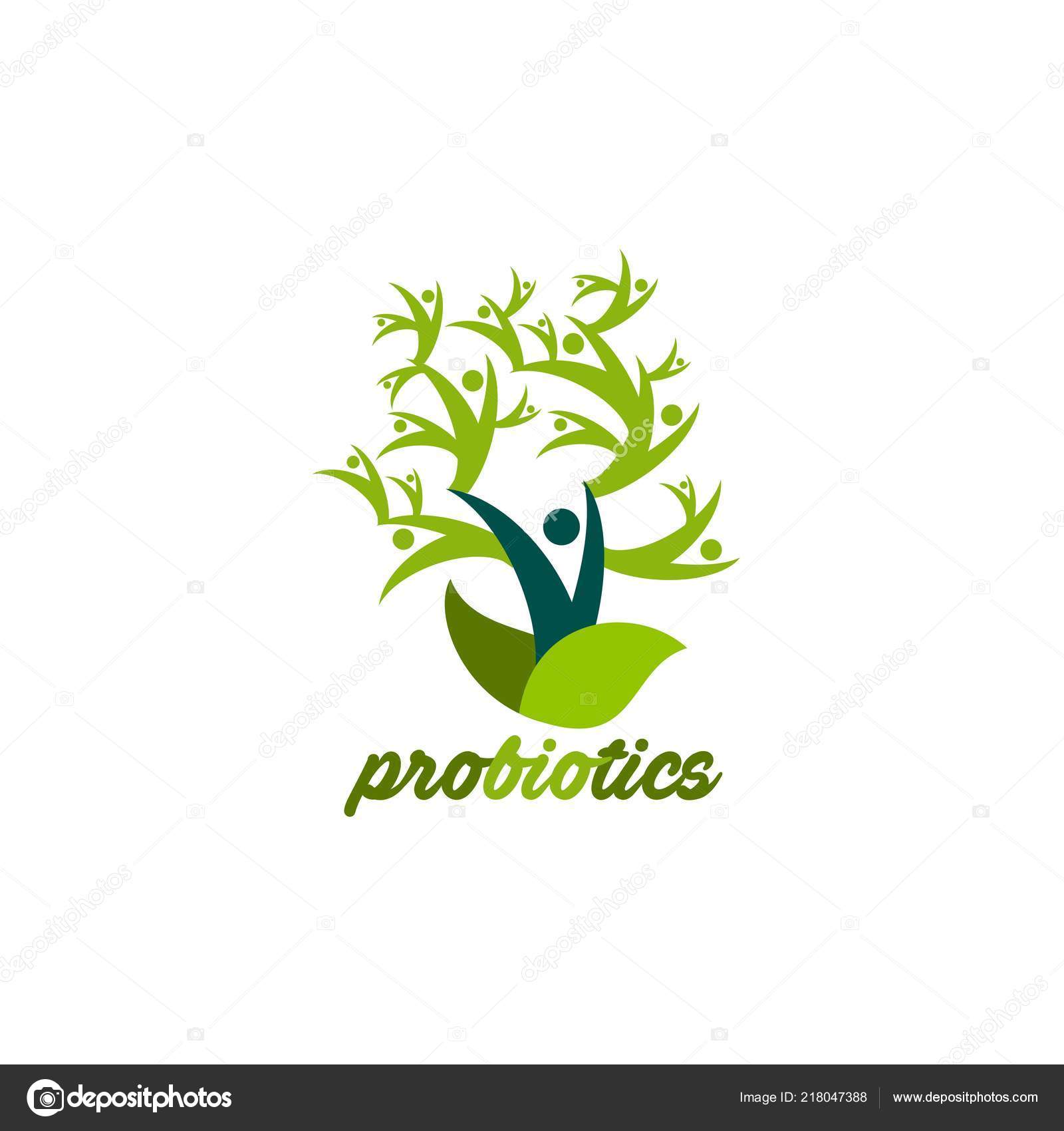 Probiotics Logo Bacteria Logo Concept Healthy Nutrition Ingredient ...