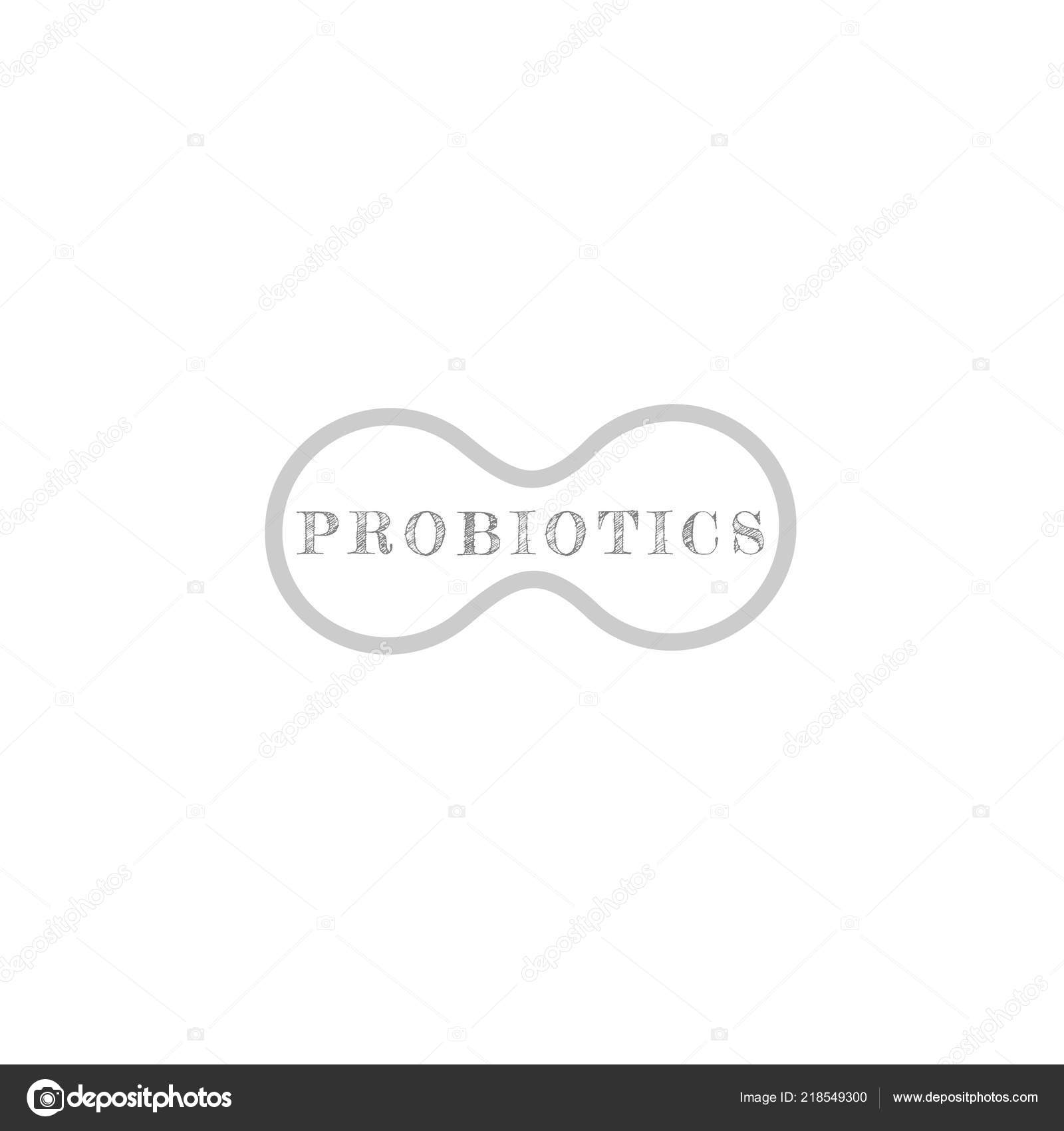 Probiotics Logo Bacteria Logo Concept Healthy Nutrition Ingredient ...