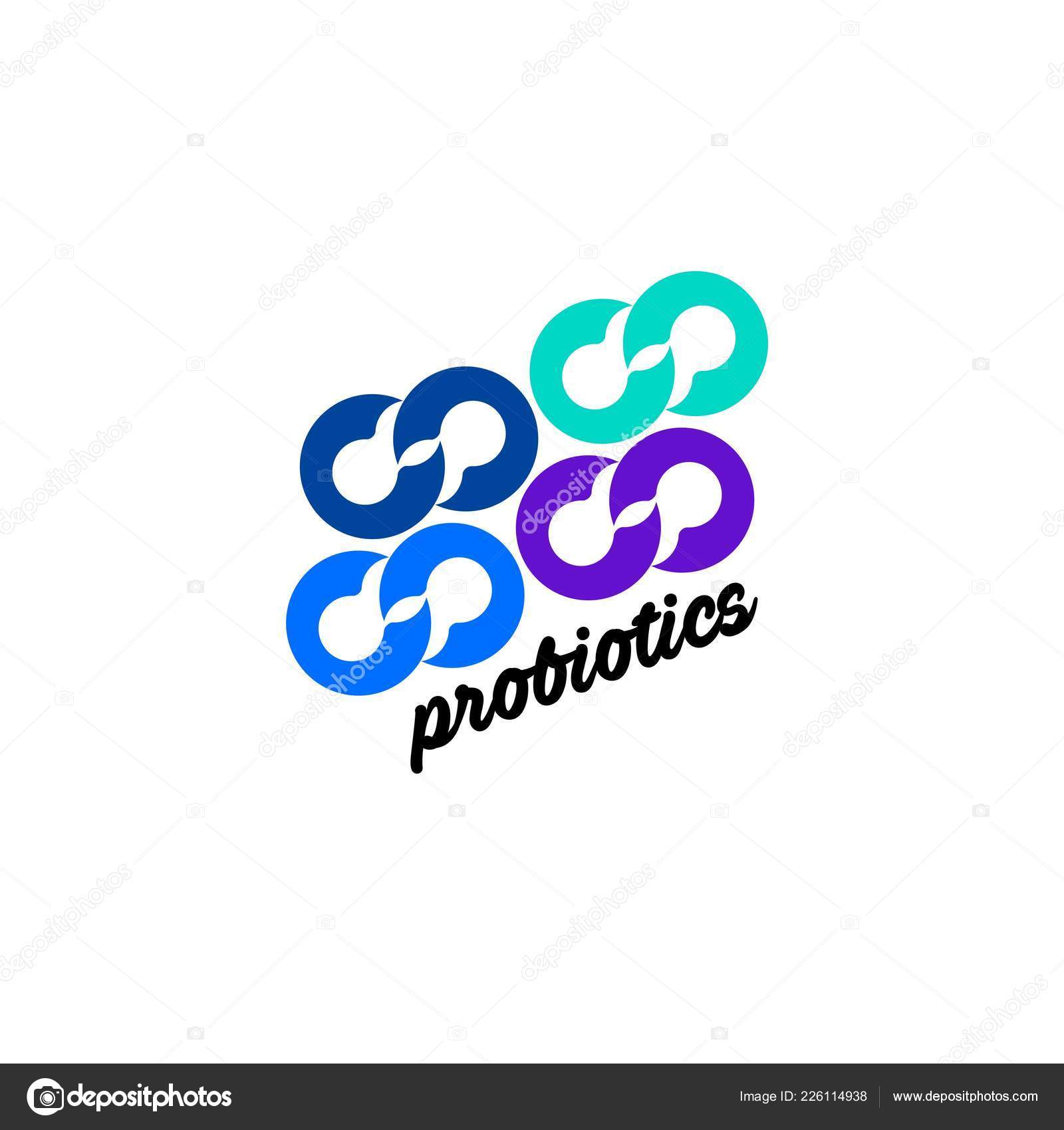 Logo Probiotik Logo Bakteri Konsep Bahan Nutrisi Yang Sehat Untuk ...