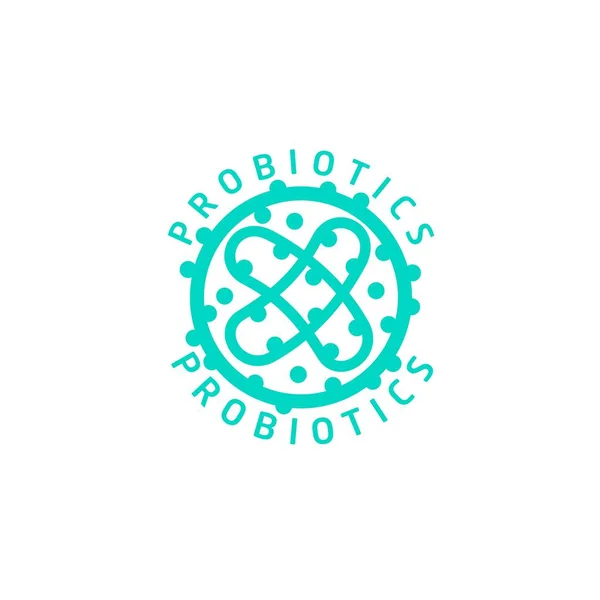Probiotics Logo Bacteria Logo Concept Healthy Nutrition Ingredient ...