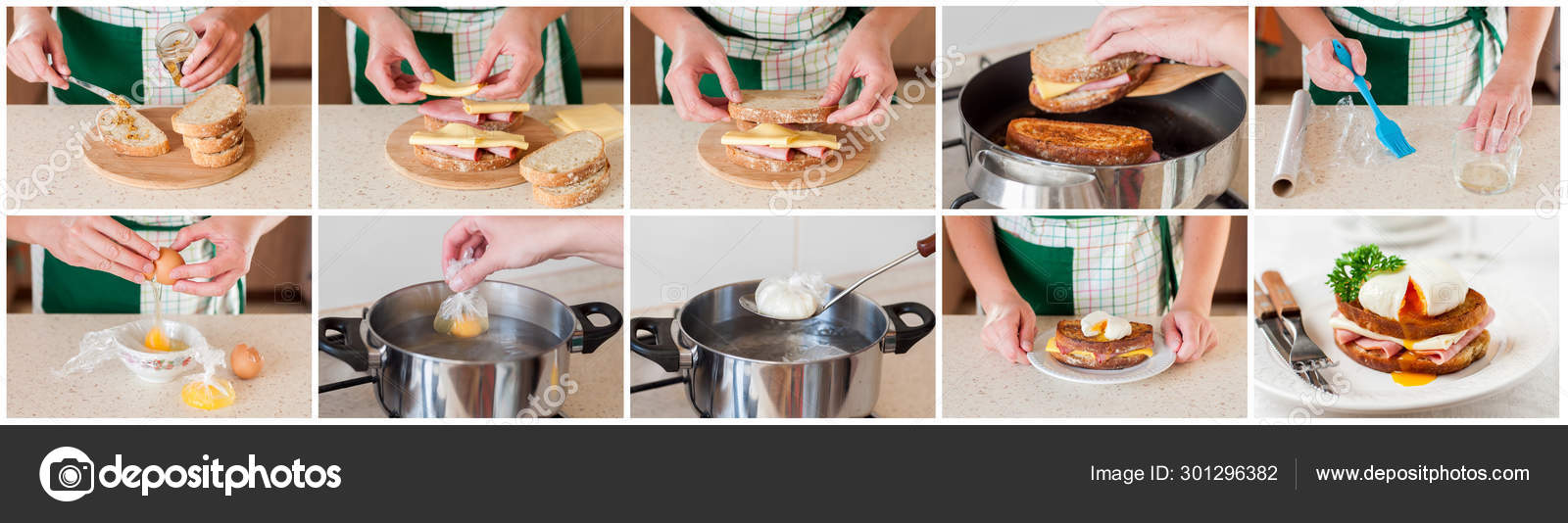 A Step by Step Collage of Making Croque Madame — Stock Photo © dolphy ...