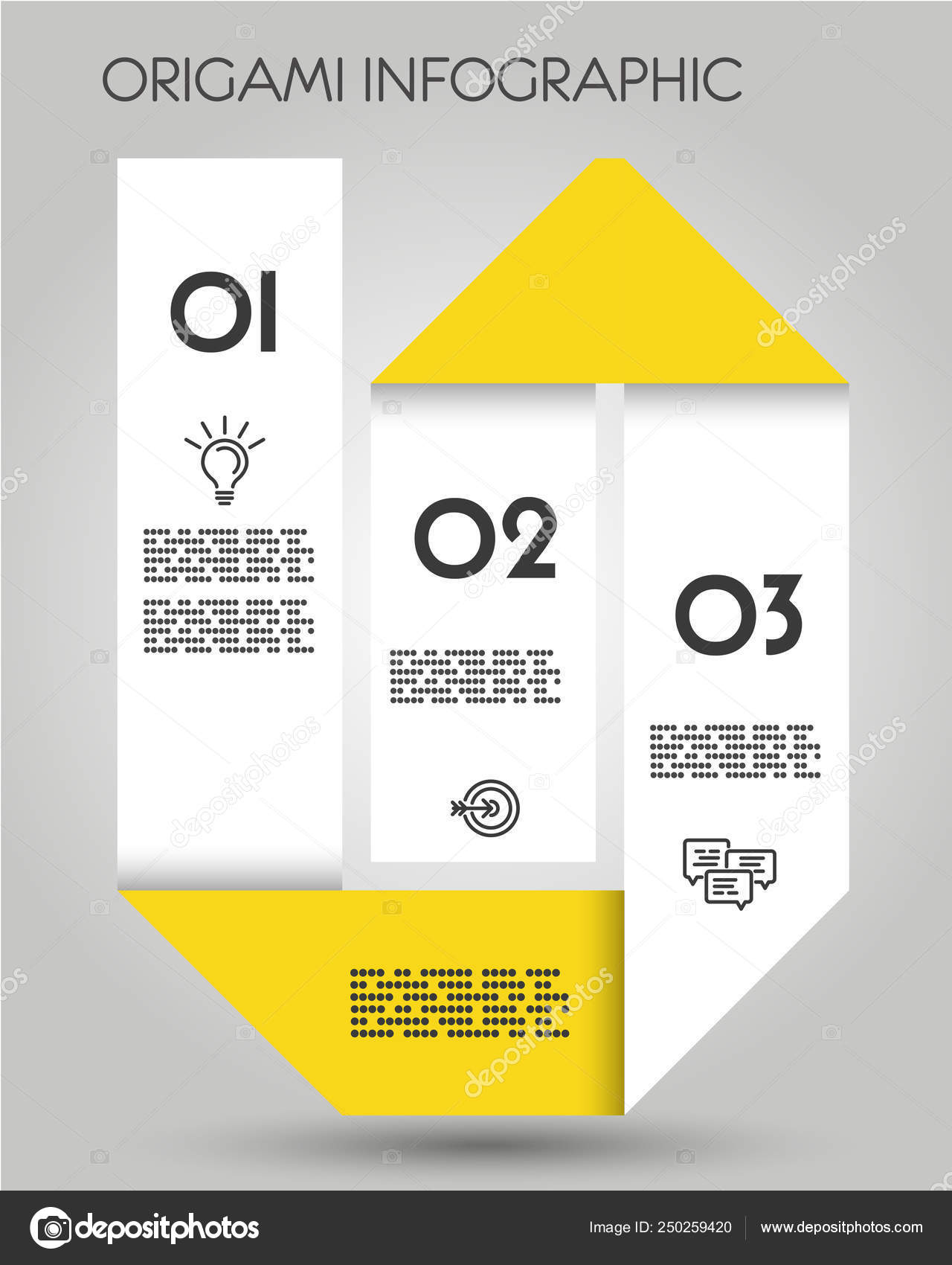 Yellow origami tall infographic template Stock Vector Image by ...