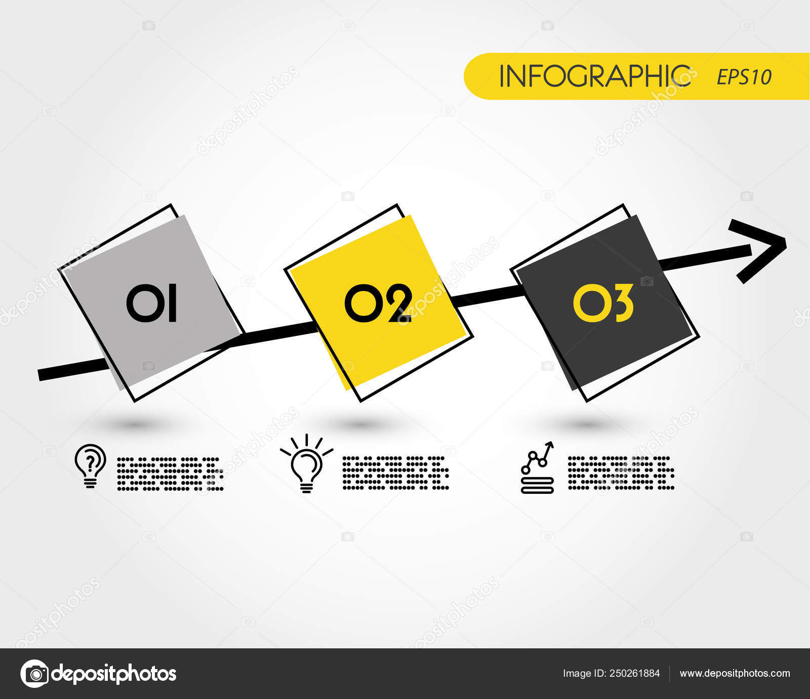 Yellow and grey timeline with squares Stock Vector by ©mdesignstudio ...
