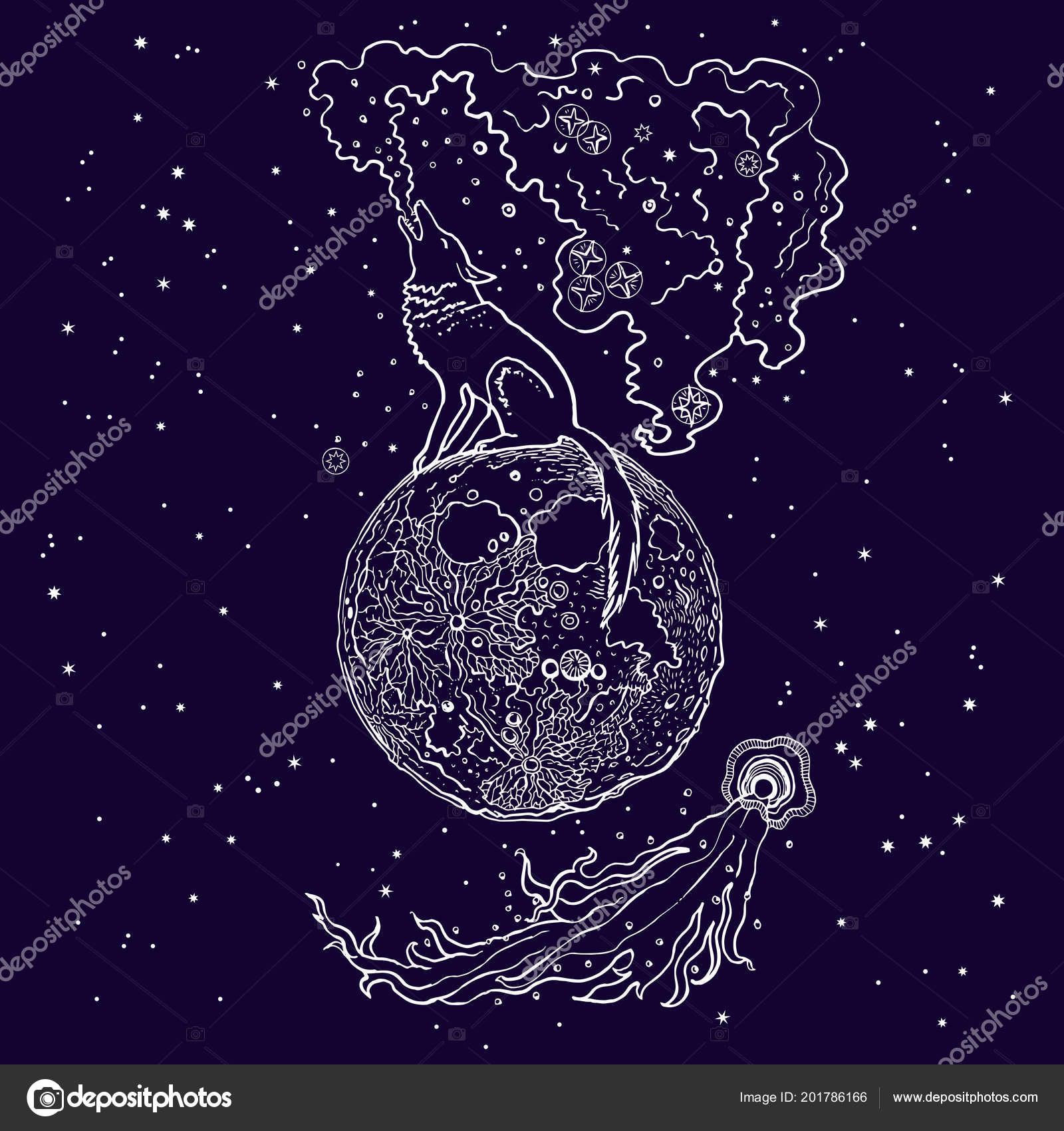 Sitting Howling Wolf Vector