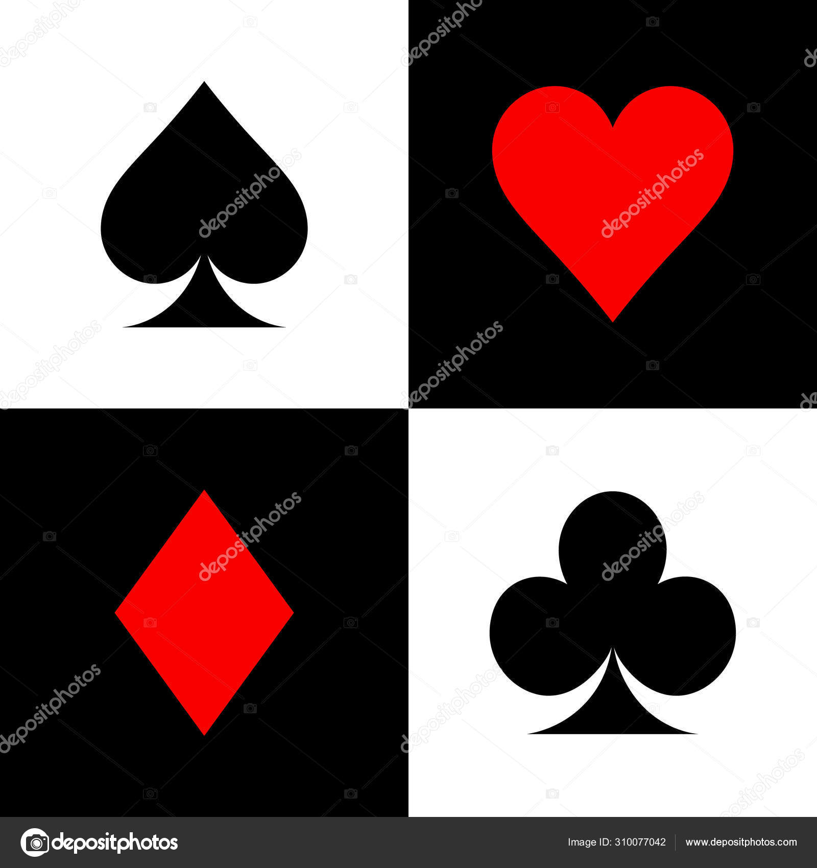 Set of playing card suits isolated on white background. poker suits ...