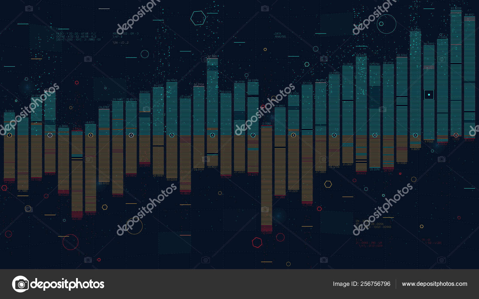 Business data columns bar chart slide, analysis of financial sta Stock ...