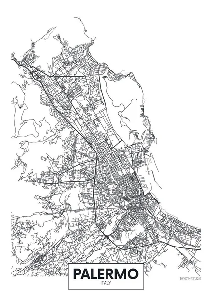 Palermo city map Vector Art Stock Images | Depositphotos