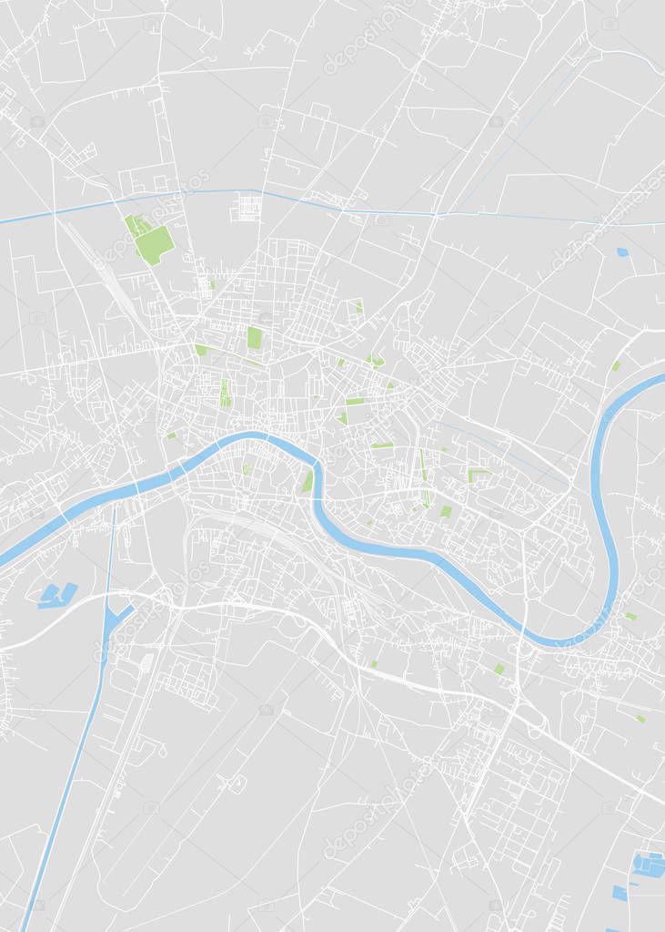 Mapa de la ciudad Pisa, plano detallado de color, ilustración vectorial ...