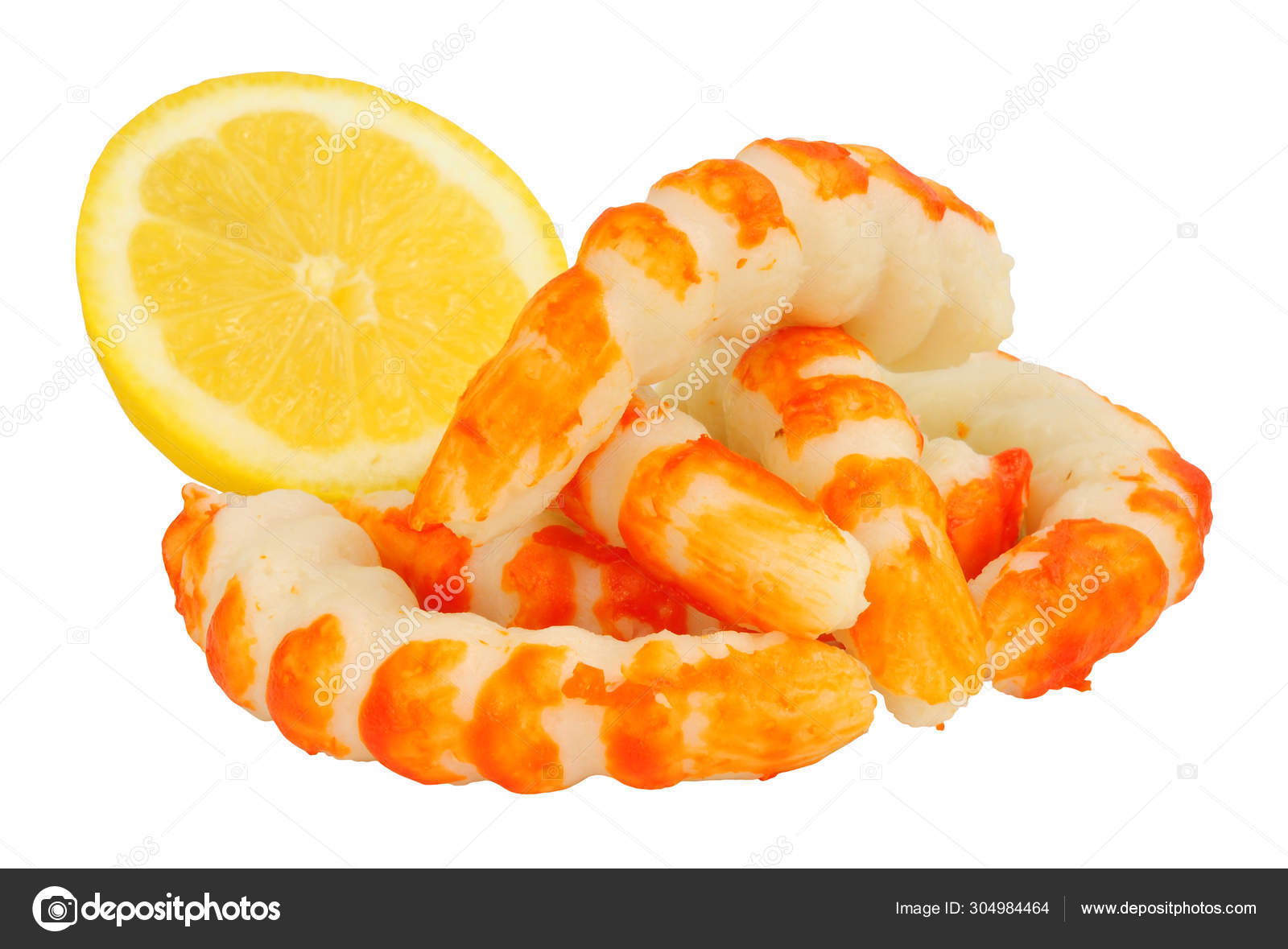 Protéines Poisson Surimi Formées Crevettes Isolées Sur Fond Blanc ...