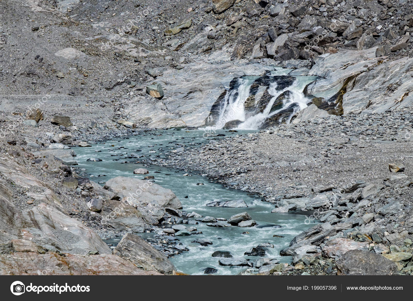 Melt Water River Franz Josef Glacier Located Westland Tai Poutini ...