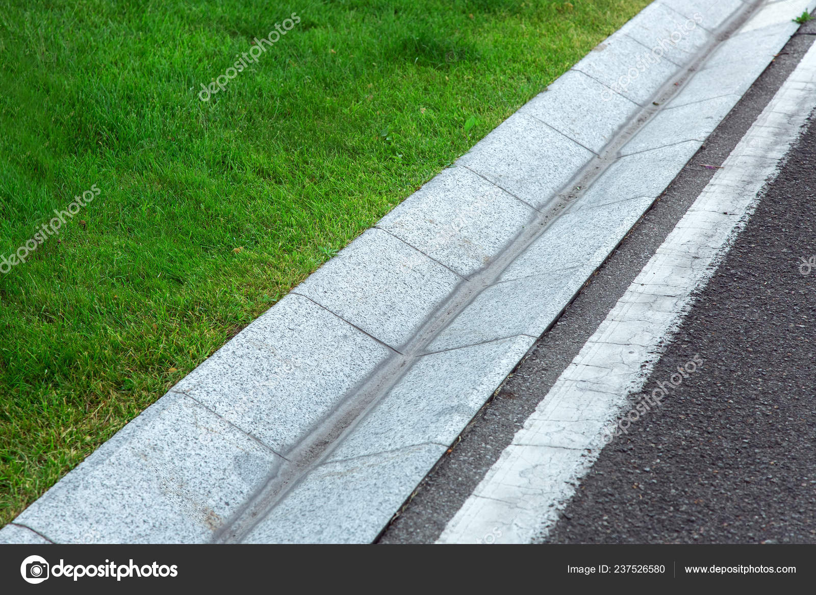 Street Gutter Stormwater Drainage System Side Pedestrian Walkway ...