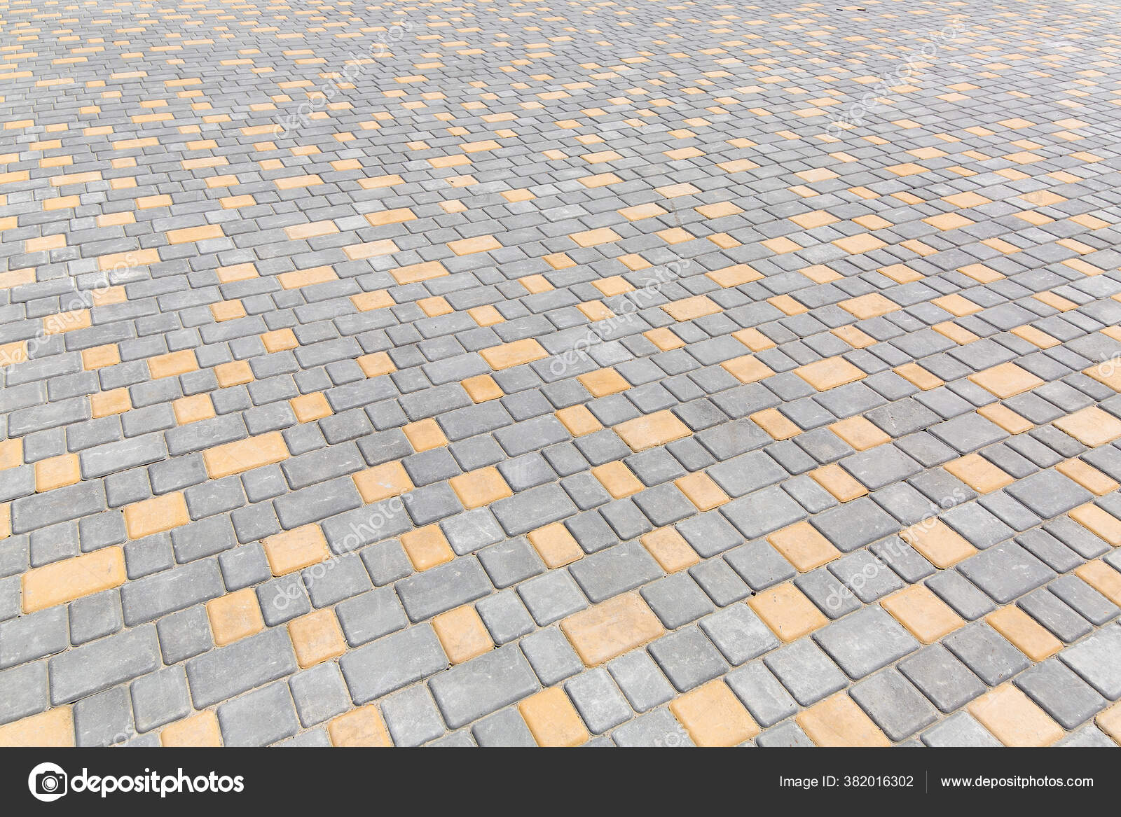 Paving Stone Tiles Square Rectangular Shape Gray Yellow Paved ...